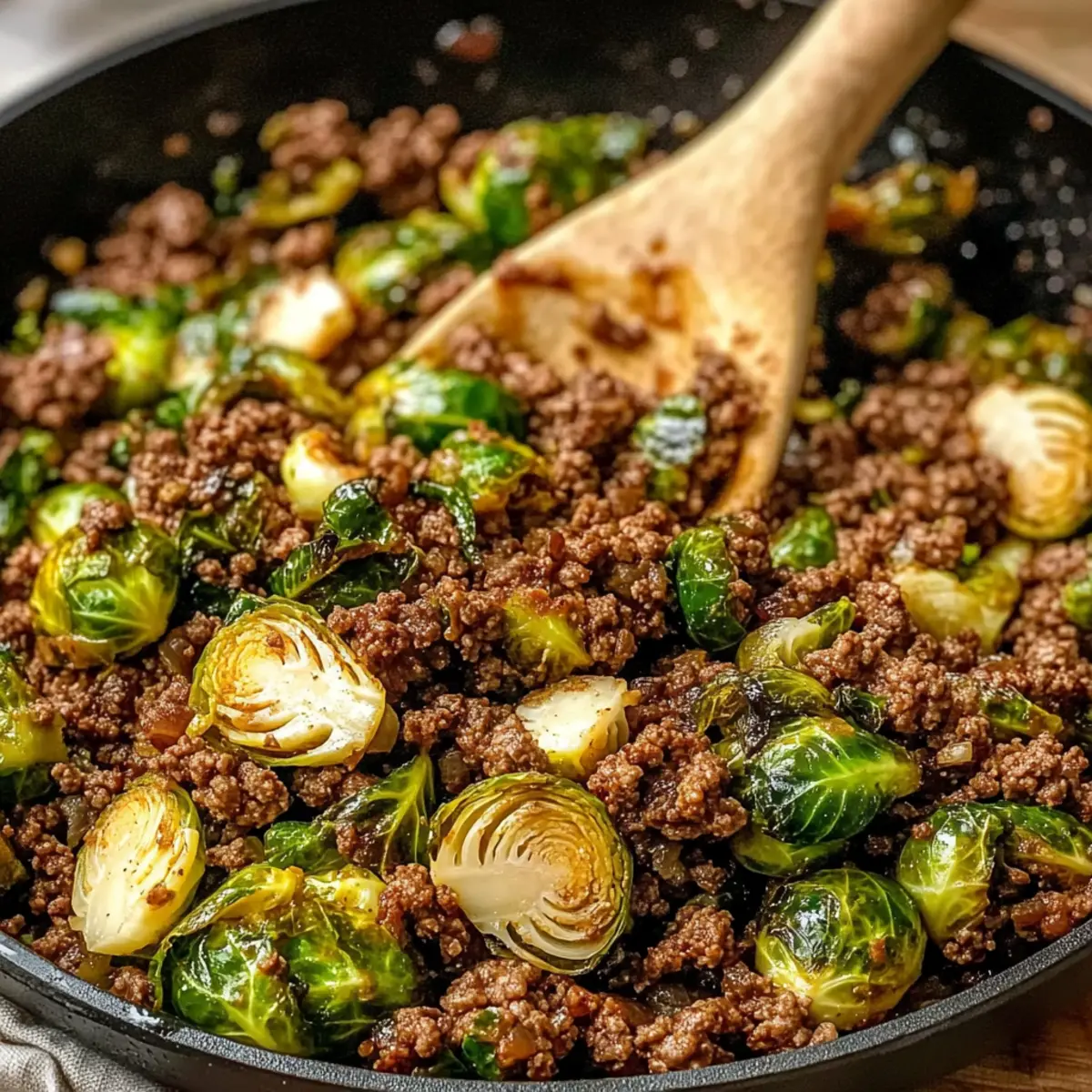 Easy Ground Beef and Brussels Sprouts Skillet – Delicious and Quick
