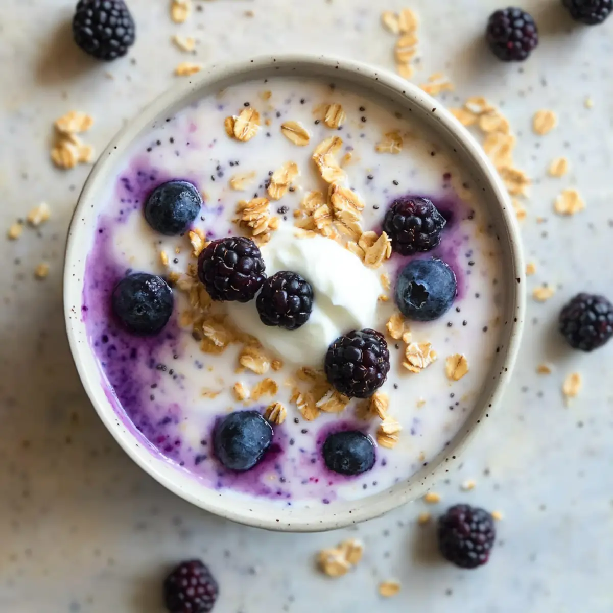Irresistible Blueberry Cheesecake Protein Overnight Oats