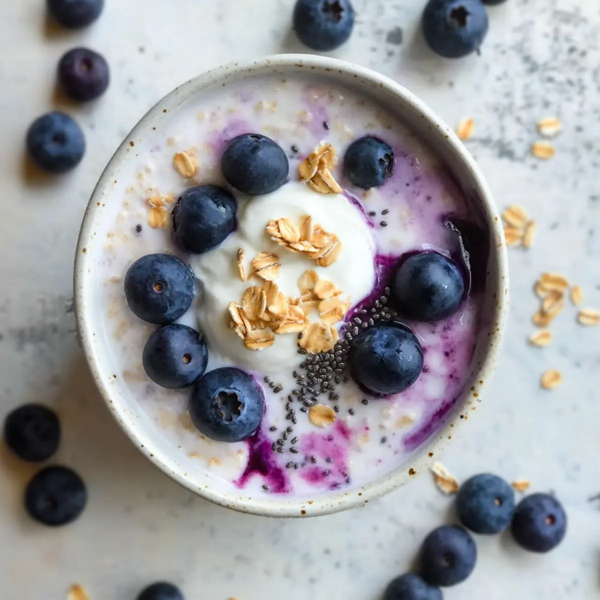 Irresistible Blueberry Cheesecake Protein Overnight Oats