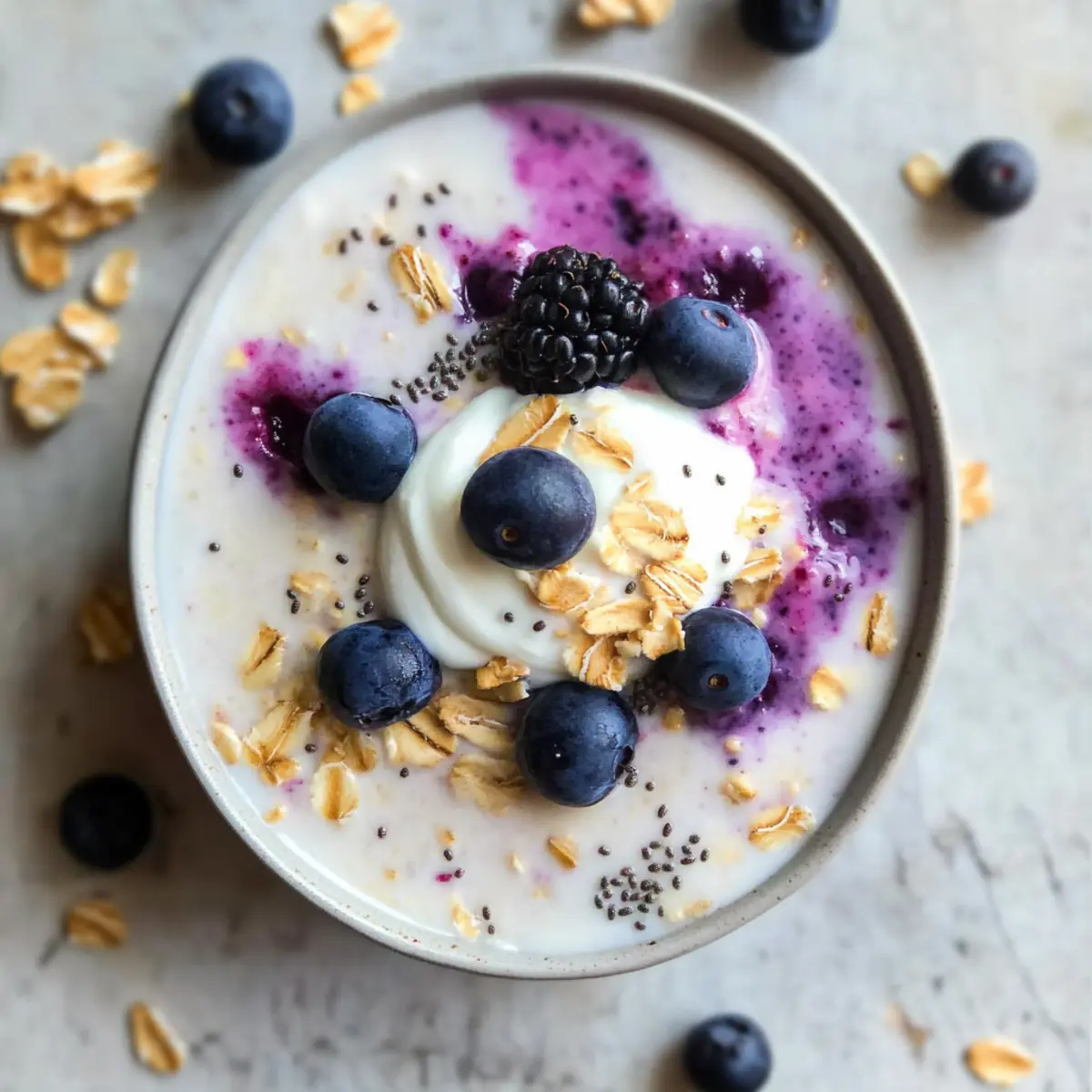 Irresistible Blueberry Cheesecake Protein Overnight Oats