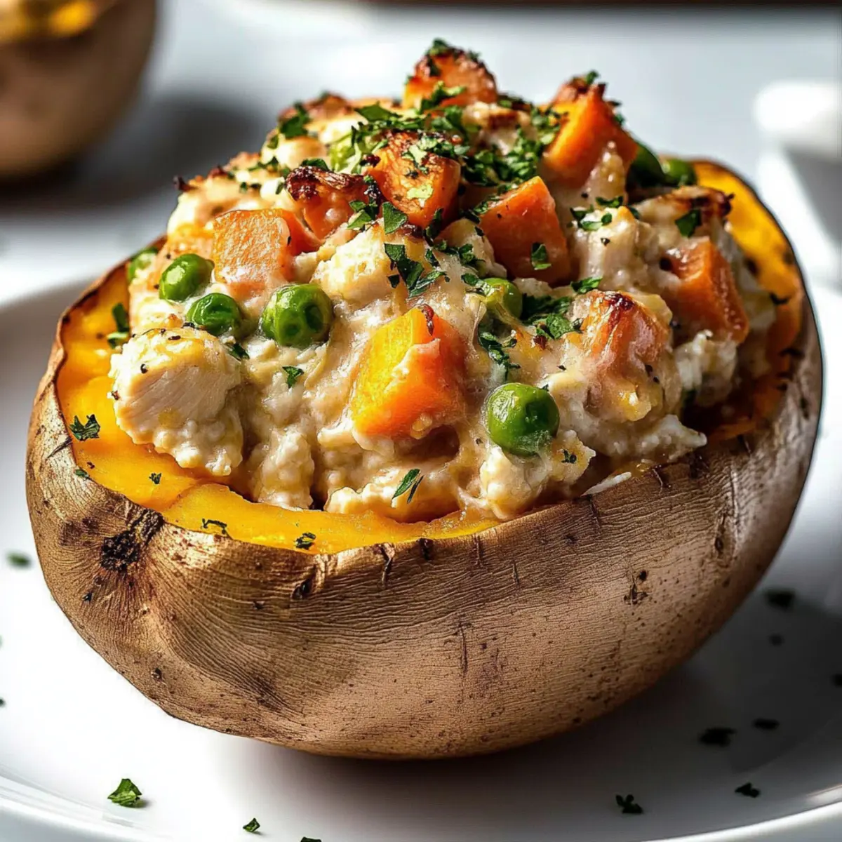 Ultimate Chicken Pot Pie Stuffed Sweet Potatoes: Delicious & Healthy