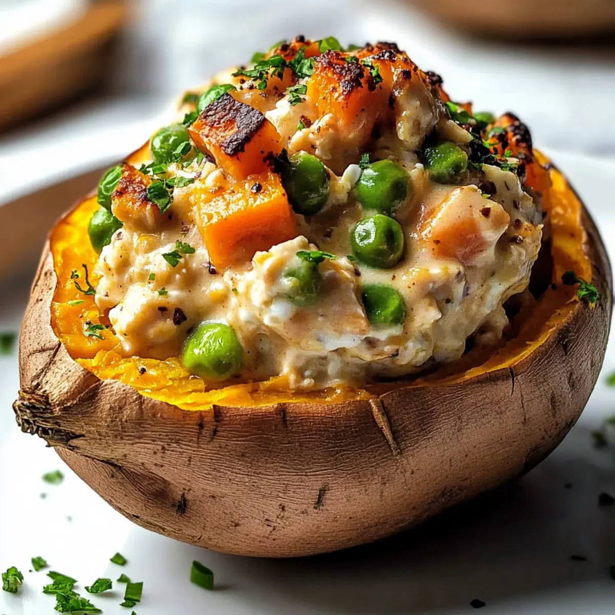 Ultimate Chicken Pot Pie Stuffed Sweet Potatoes: Delicious & Healthy